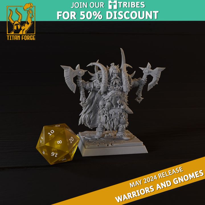 3D Printable Titan Forge Miniatures - 2024 - May - Warriors and Gnomes vol2 by Titan Forge ...